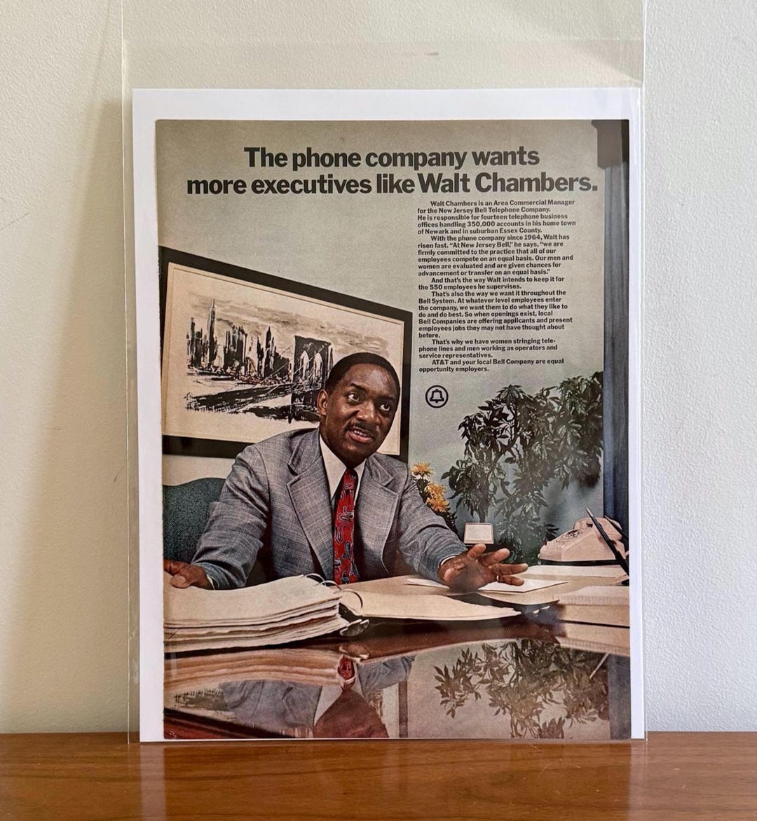 1972 AT&T Bell Ad: Brooklyn Bridge, Walt Chambers - Ebony Magazine - Etsy