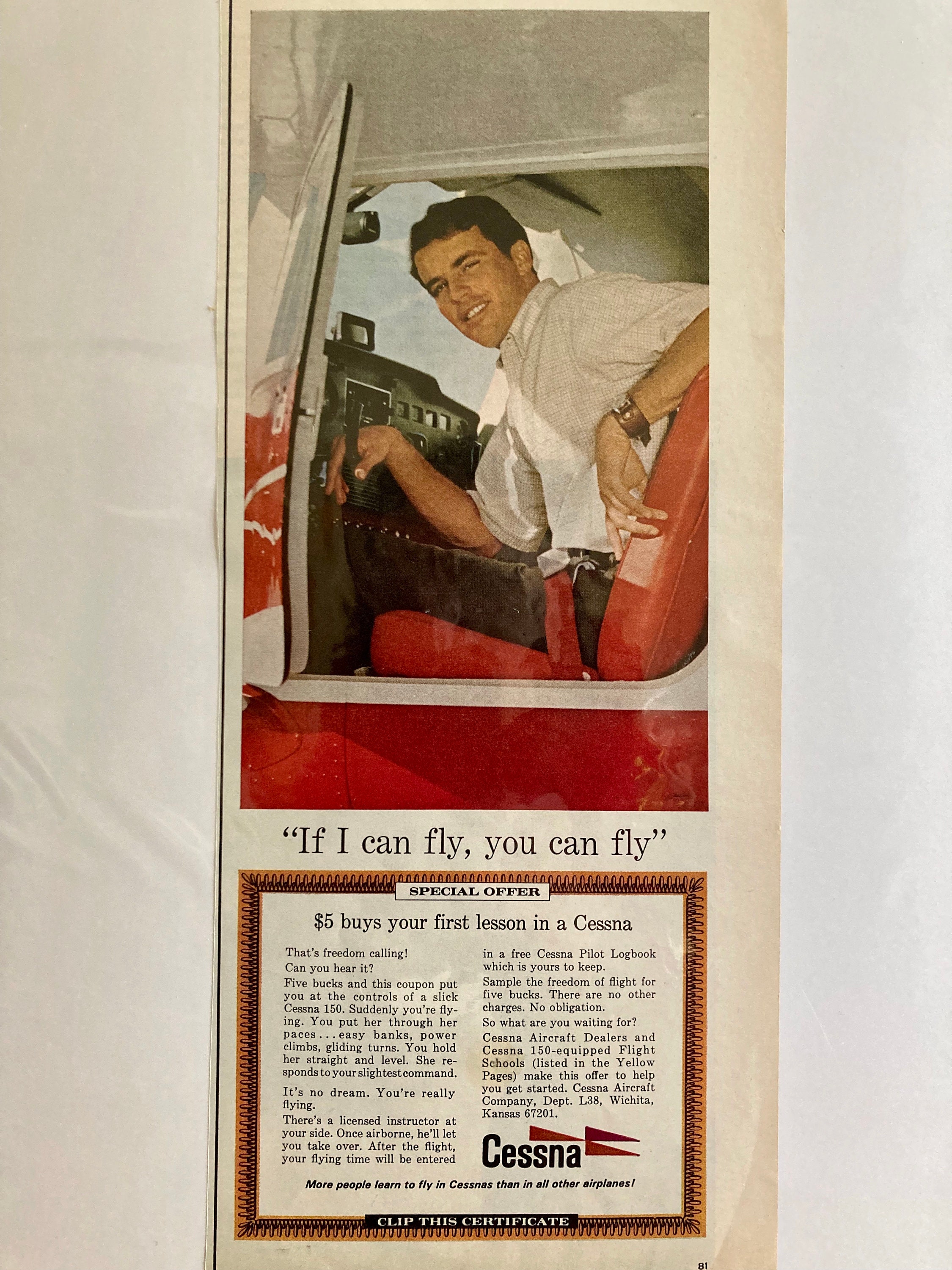 1968 Cessna Airplane Ad 1968 Cessna if I Can Fly, You Can Fly Print Ad ...