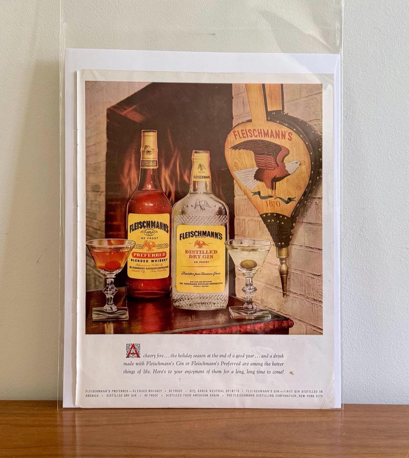Fleischmann's Gin & Whiskey Ad: 1970s Retro Alcohol Print - Etsy
