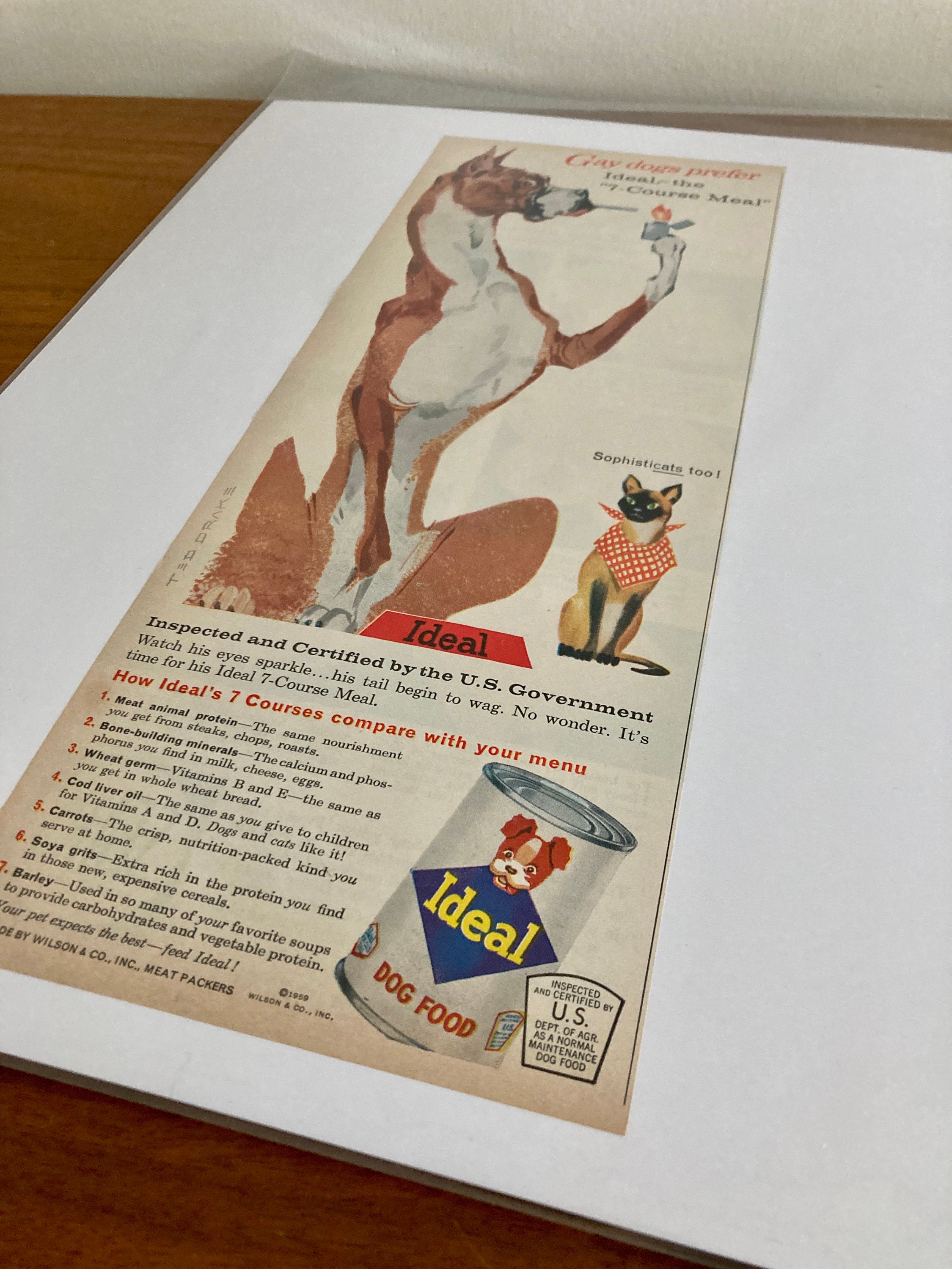 RARE 50s Ideal Dog Food Print Ad Vintage Ideal 'gay Dogs Prefer Ideal ...