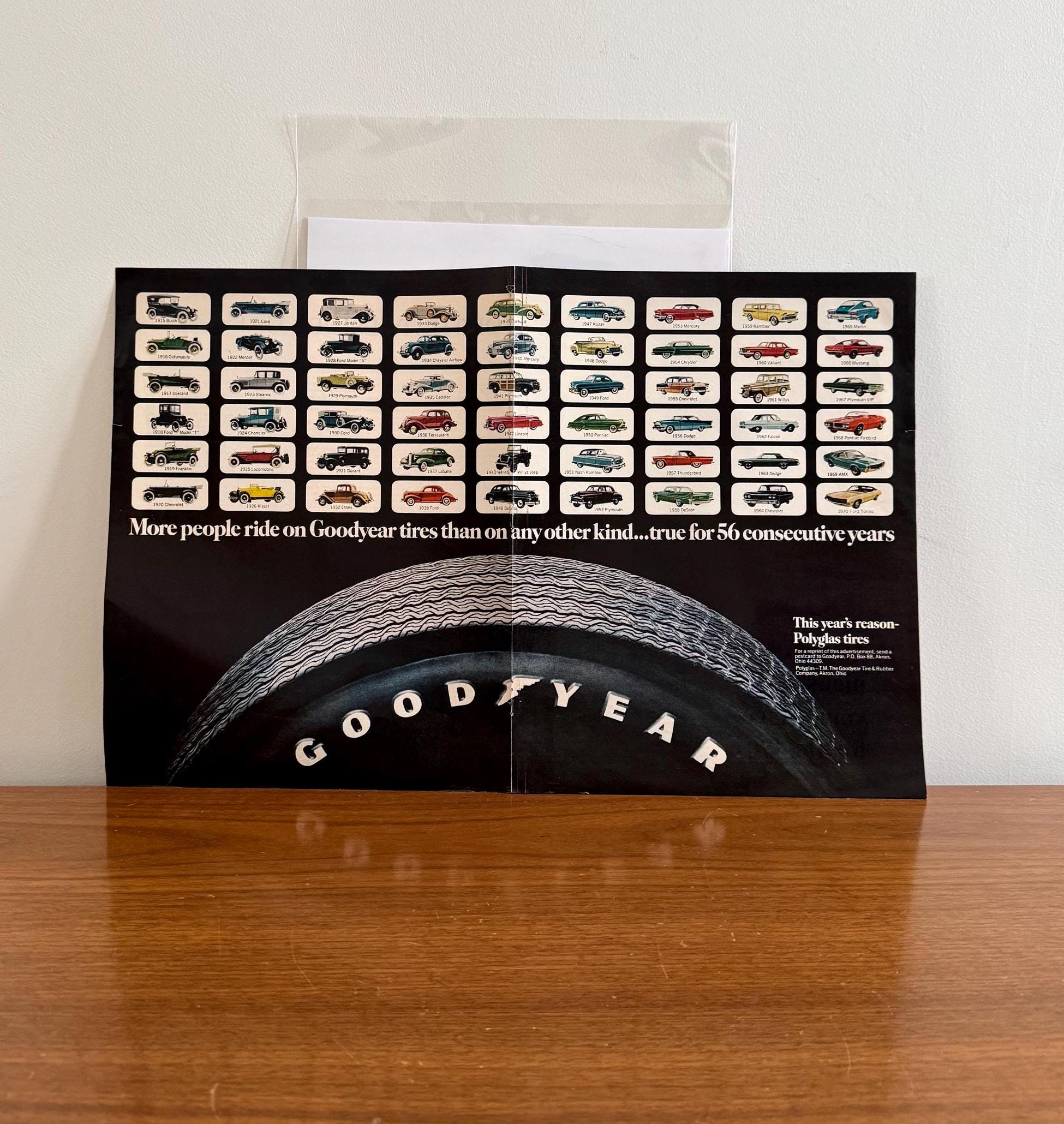 Vintage Goodyear Tire Ad: 1970s Car Print - 2 Page - Etsy