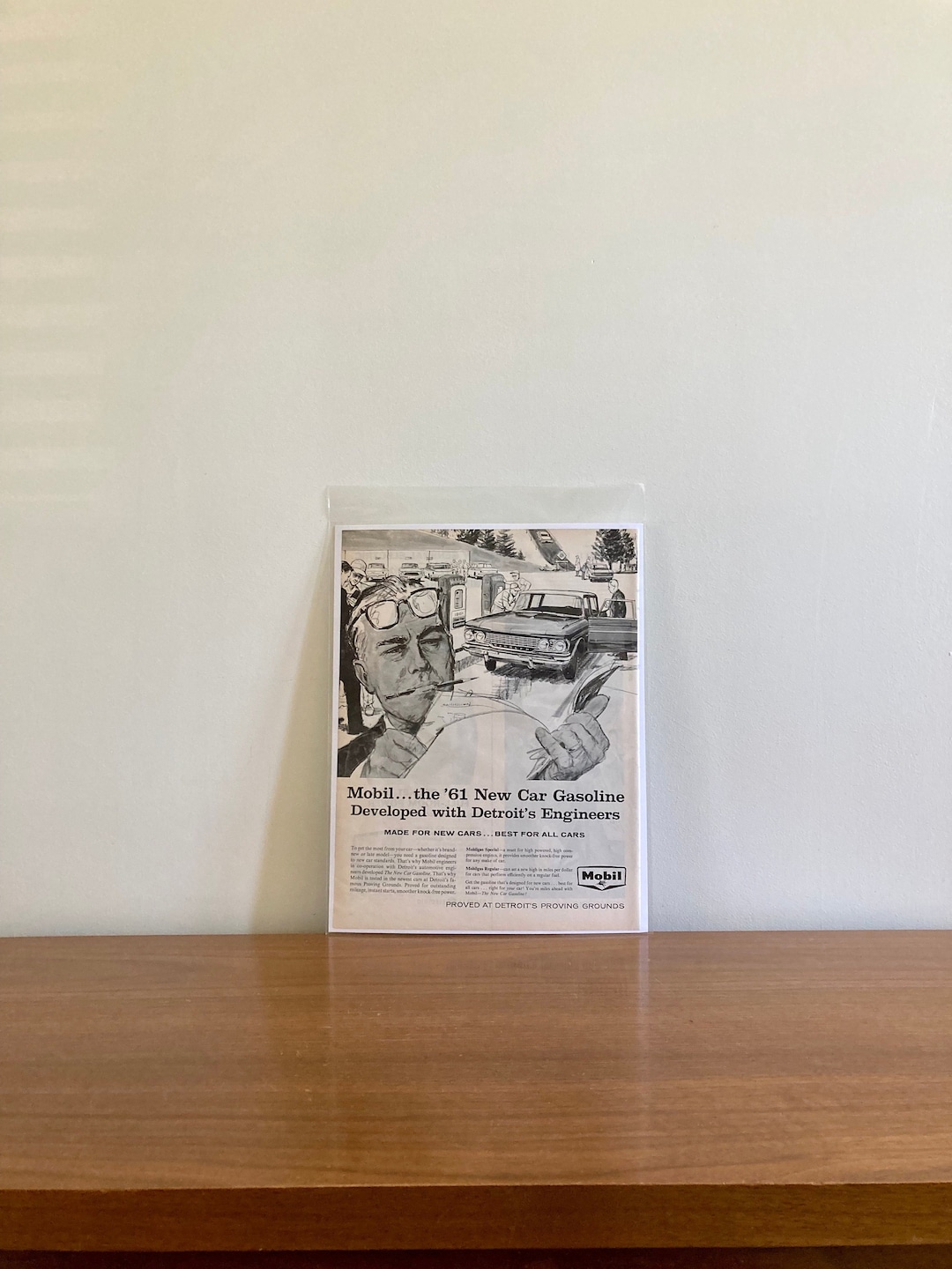 New '61 Mobil Gas Print Ad | 1960 'new Car Gasoline Developed With ...