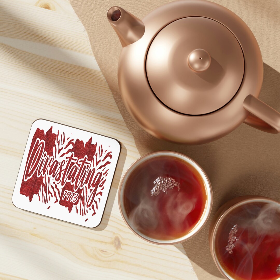 DST Crimson and Cream Zebra Print Divastating Hardboard Back Coaster - Etsy