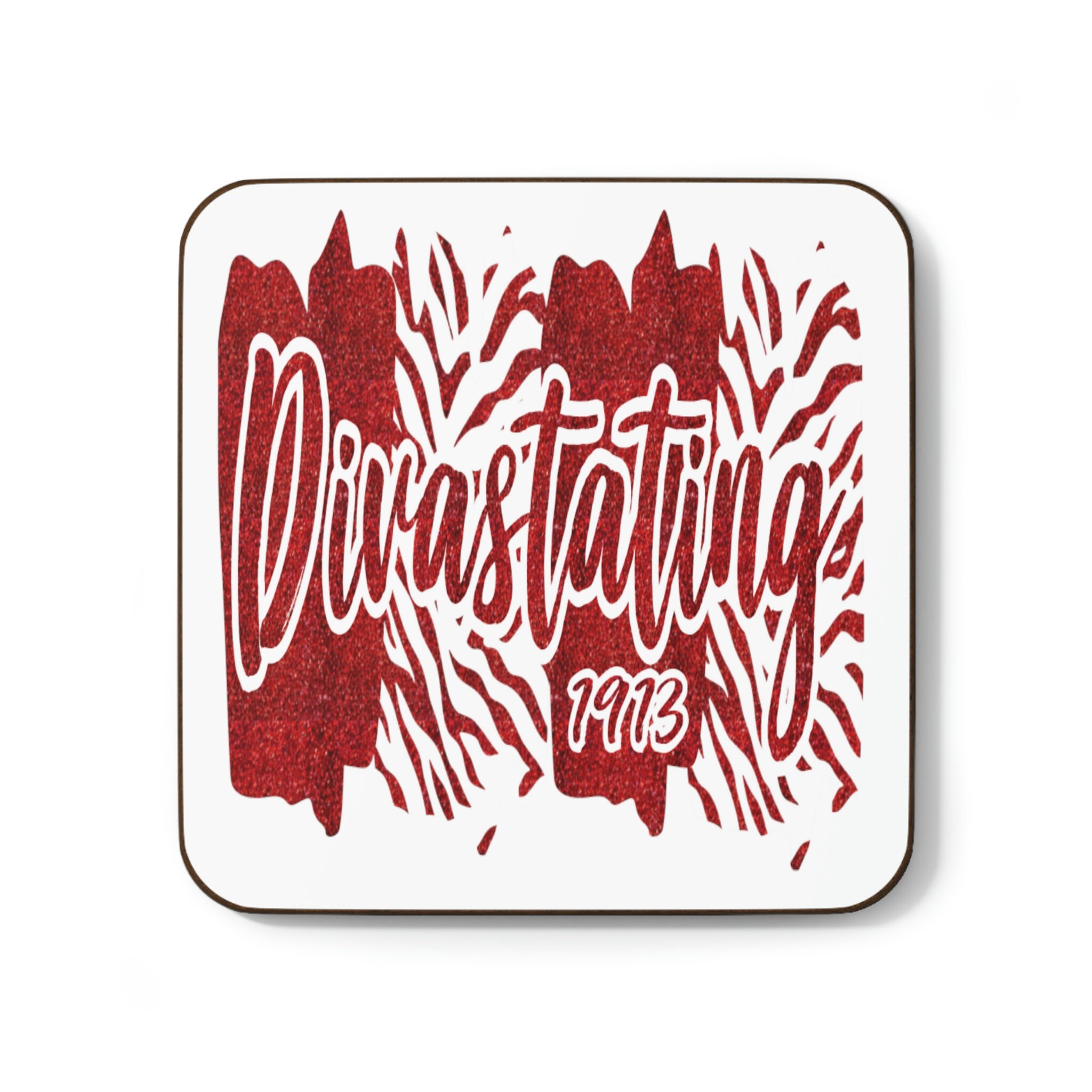 DST Crimson and Cream Zebra Print Divastating Hardboard Back Coaster - Etsy