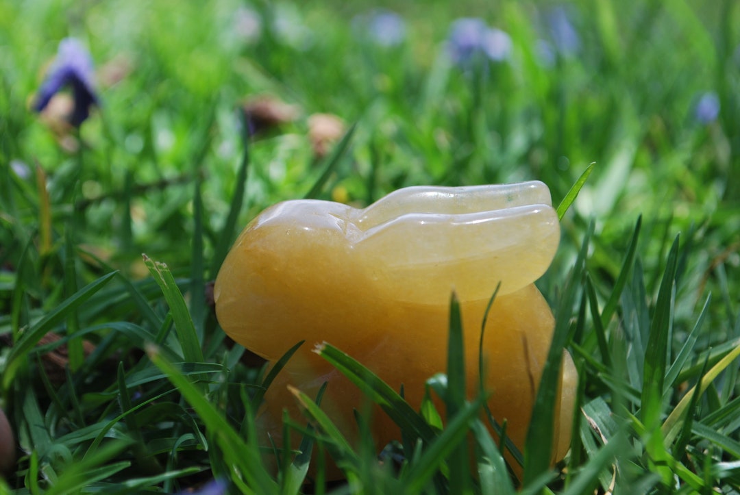 Crystal Bunny Figurine, Natural Gemstone Rabbit, Carved Animal Figurine ...