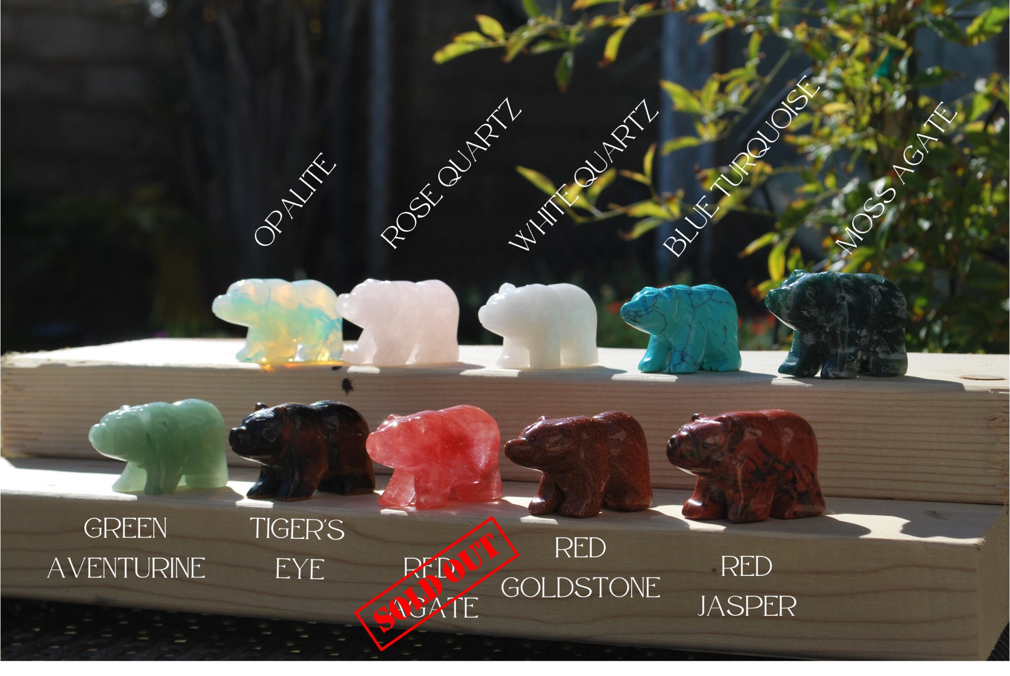 Crystal Bear Figurine, Natural Gemstone Bear, Carved Animal Figurine ...
