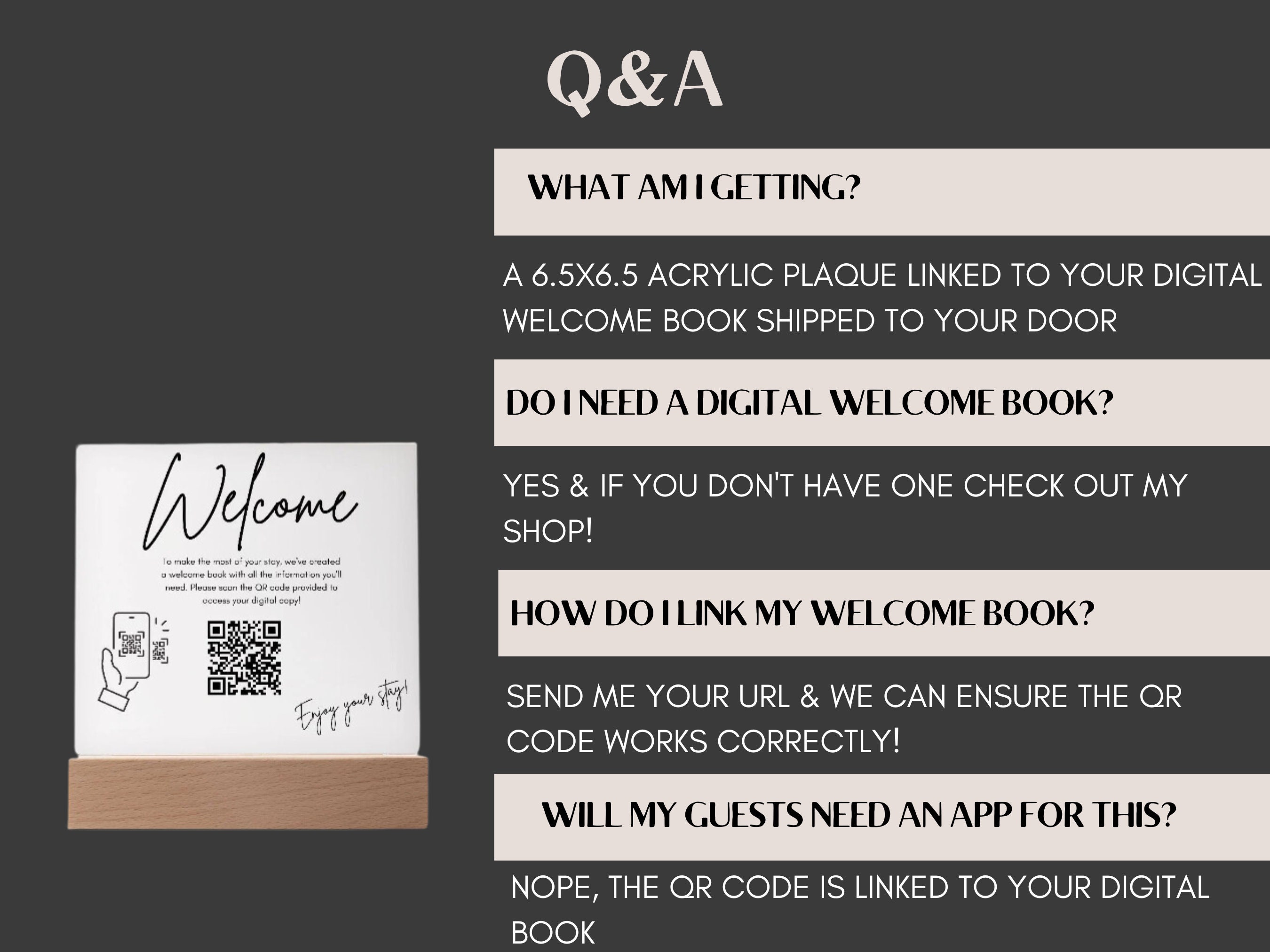 Digital Welcome Book QR Code Sign, QR Code to Access Digital Airbnb ...