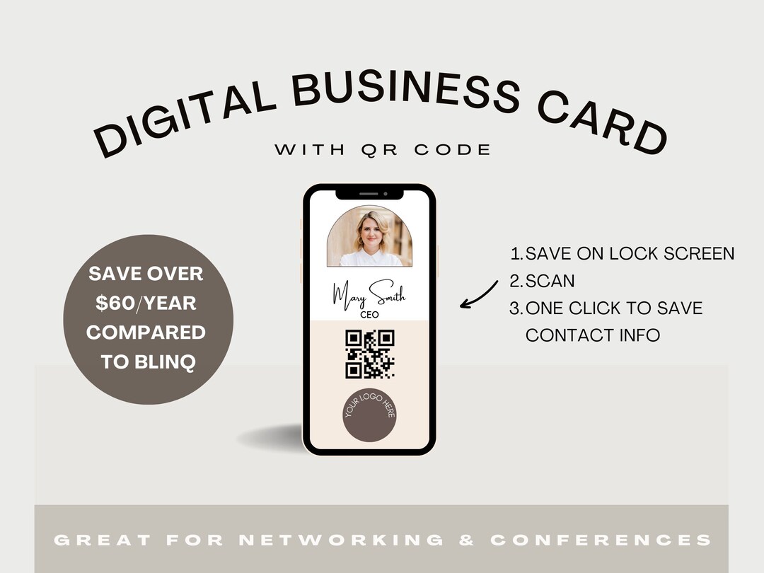 Digital Business Card, Digital Business Card With QR Code and Editable ...