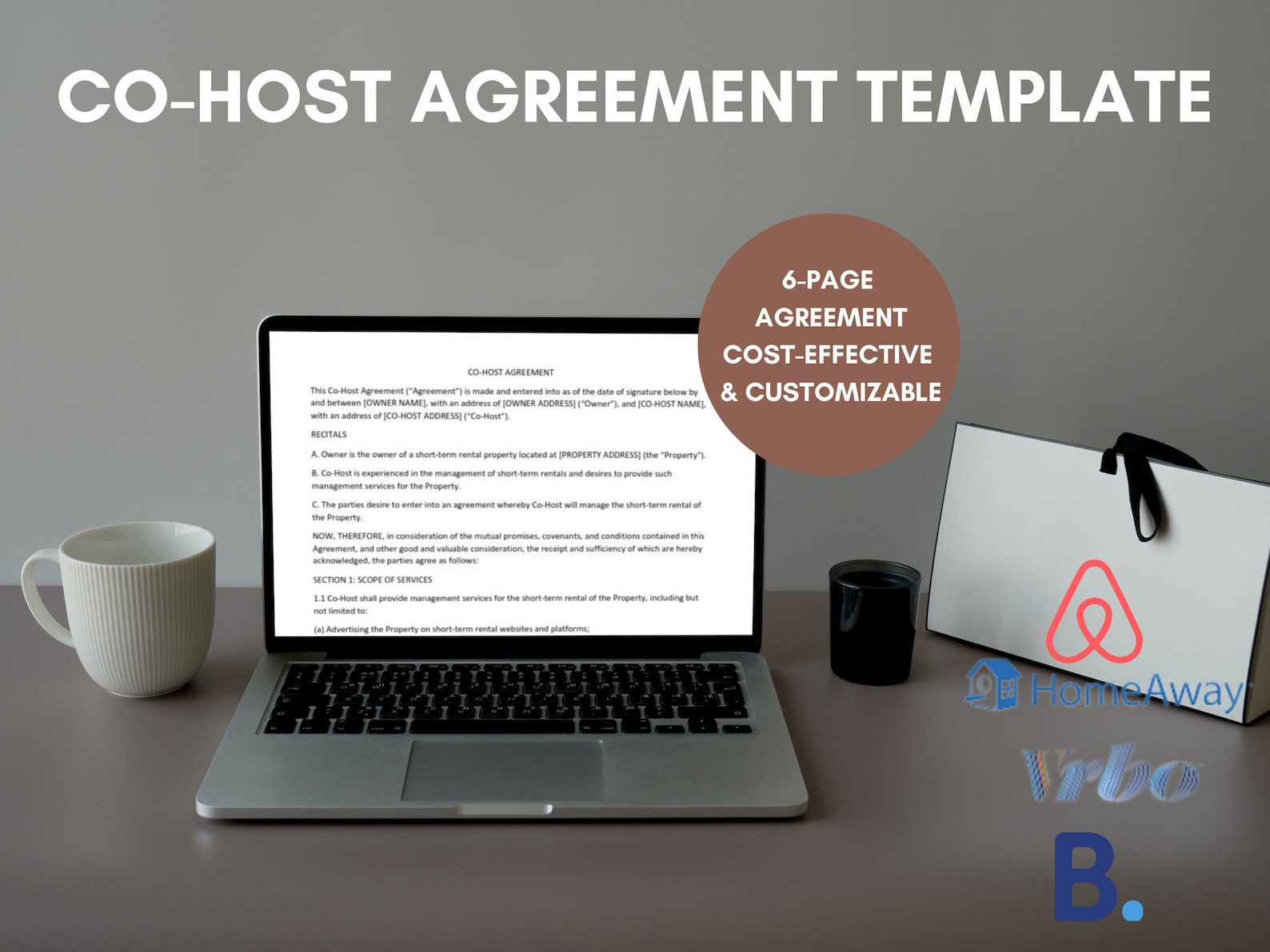Co-host Agreement Template, Customizable, Short-term Rental Contract ...