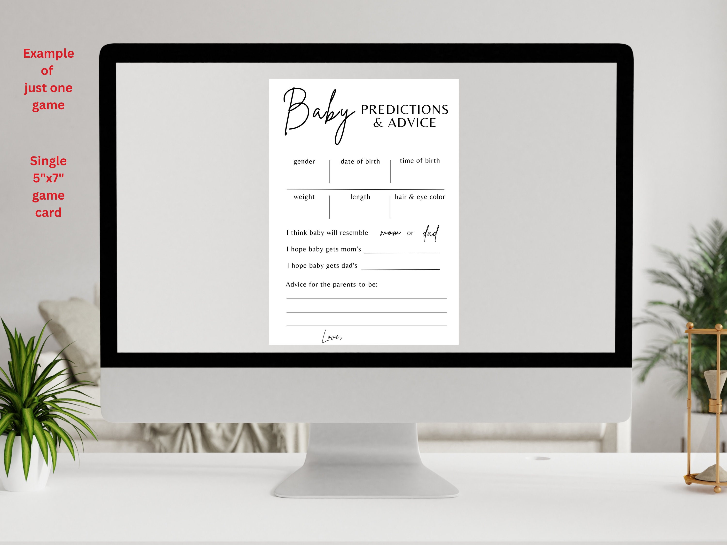 5 Game Baby Shower Bundle, Gender Prediction, Printable PDF Document - Etsy