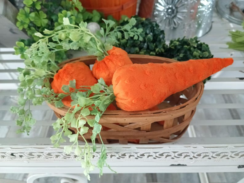 Fabric Handmade Carrots (paisley or Gingham) - Home Decor, Easter ...