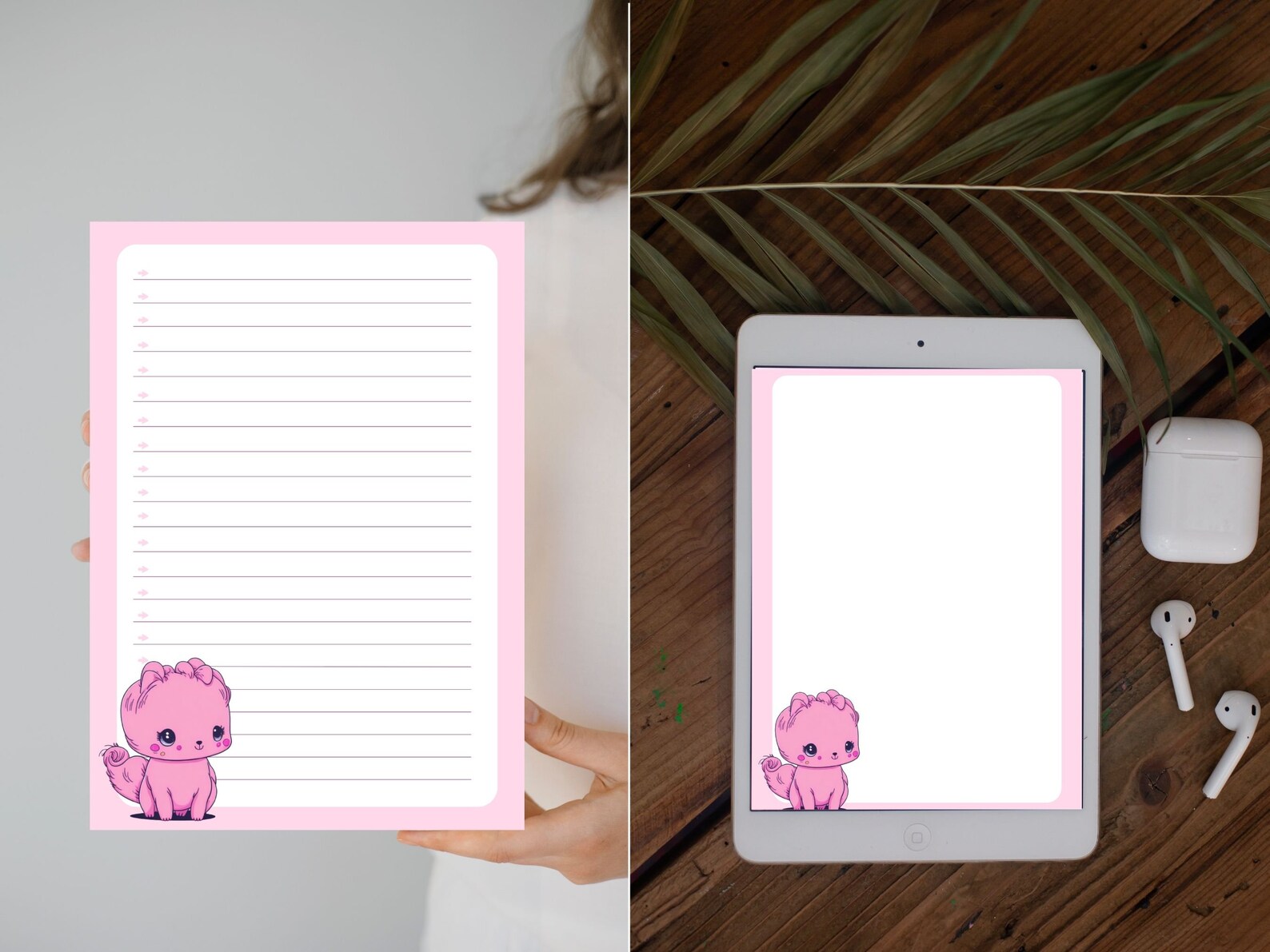 Cute Writing Paper Printable Kawaii Stationery Printable - Etsy