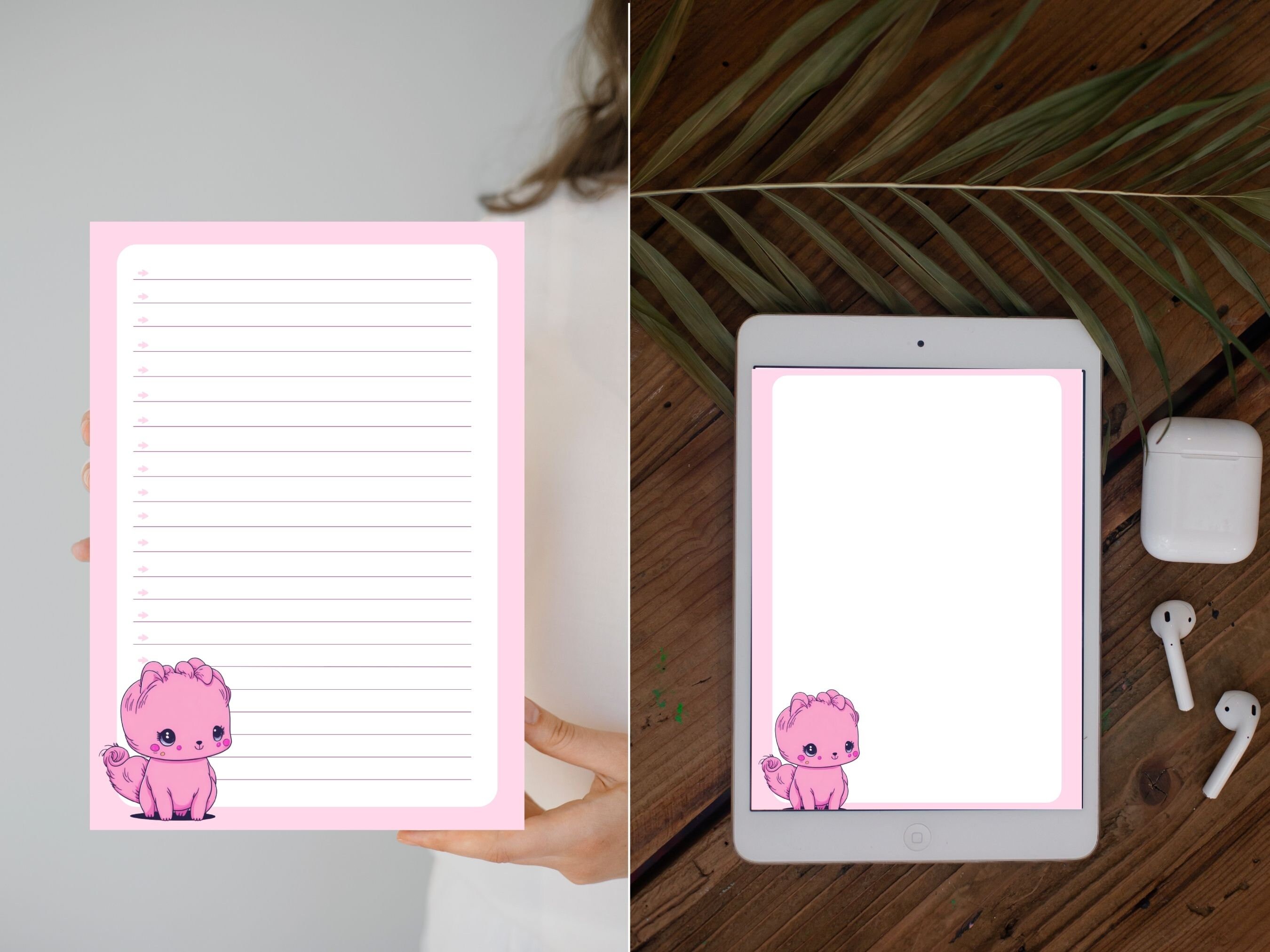 Cute Writing Paper Printable Kawaii Stationery Printable - Etsy