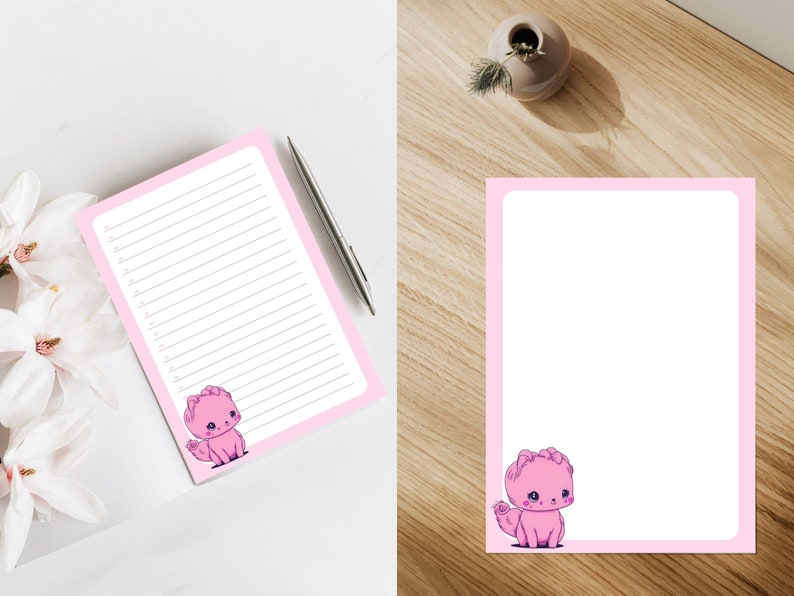 Cute Writing Paper Printable Kawaii Stationery Printable - Etsy