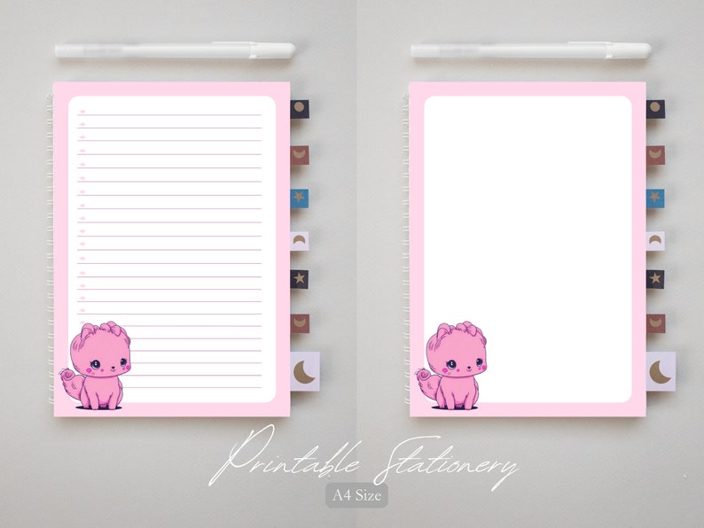 Cute Writing Paper Printable Kawaii Stationery Printable - Etsy