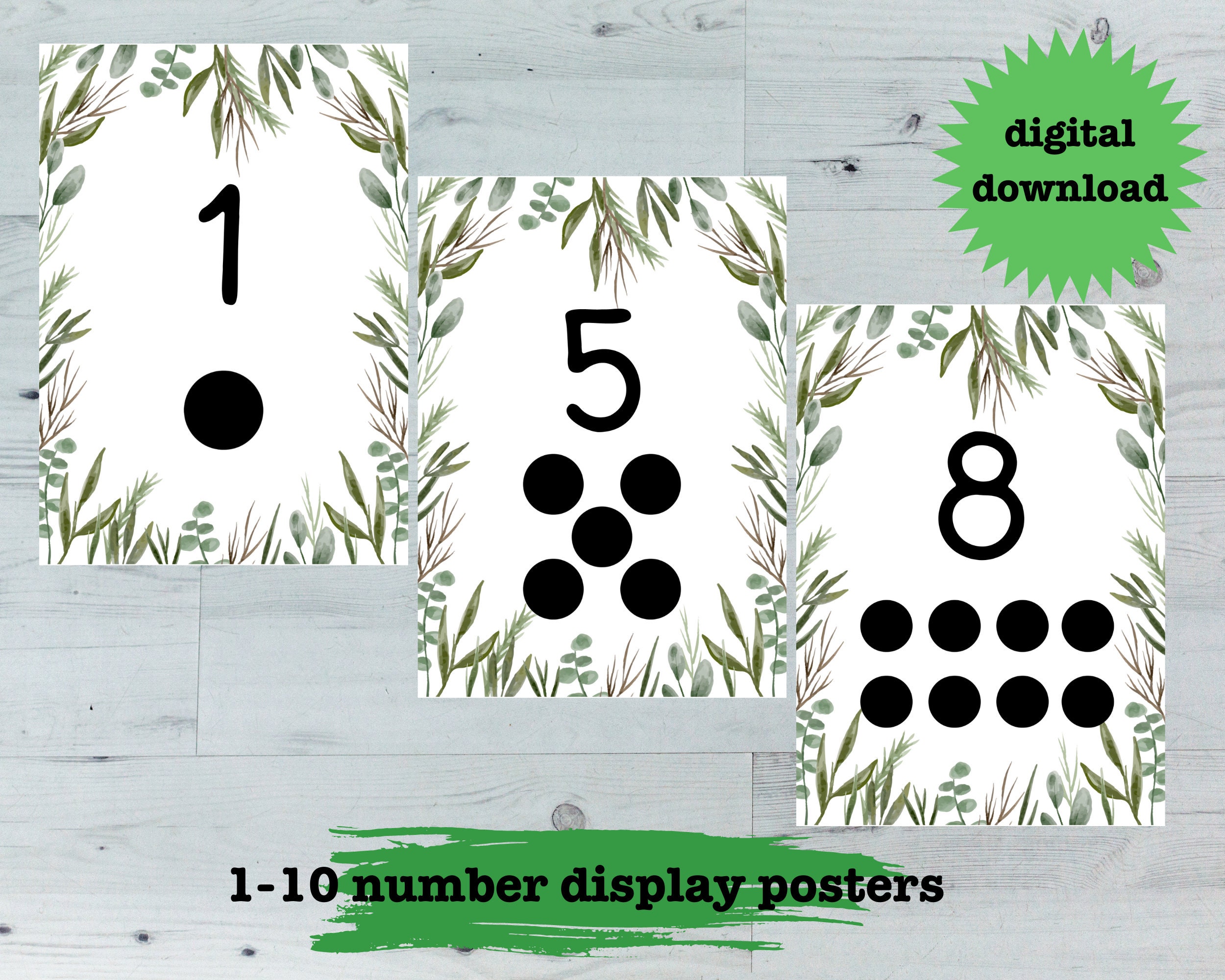 Number Display Posters 1-10 - Etsy