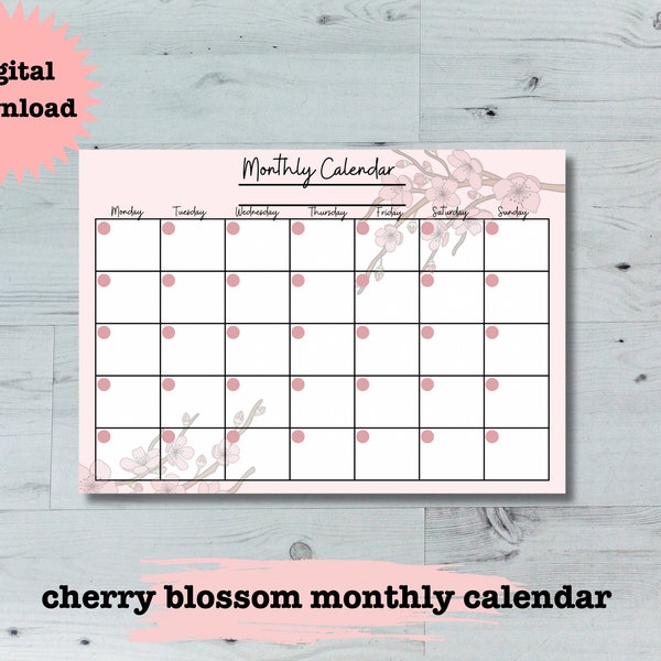 Cherry Blossom Calendar - Etsy