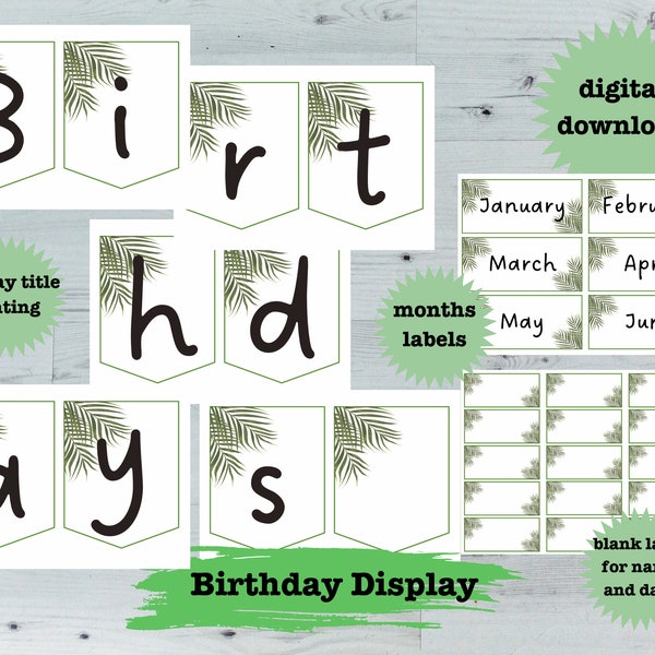 Classroom Birthday Display Leaves - Etsy