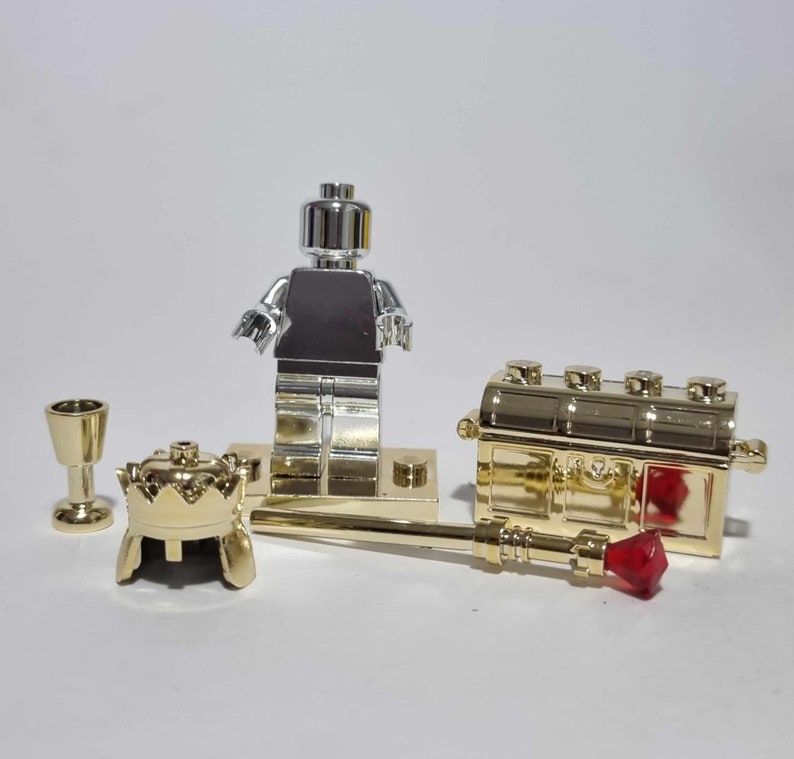 LEGO Chrome King Minifigure - All Original LEGO Parts - Etsy