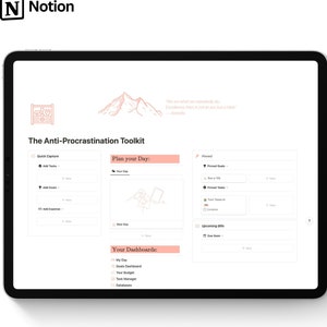 Digital Goal Setting Worksheet Notion Productivity Planner ADHD Digital ...