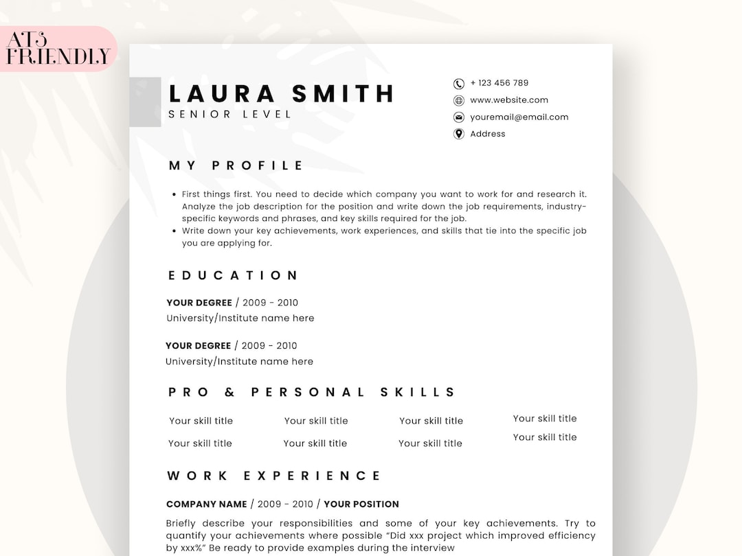 Customizable Resume Template 2023, All in One CV Resume Templates ...