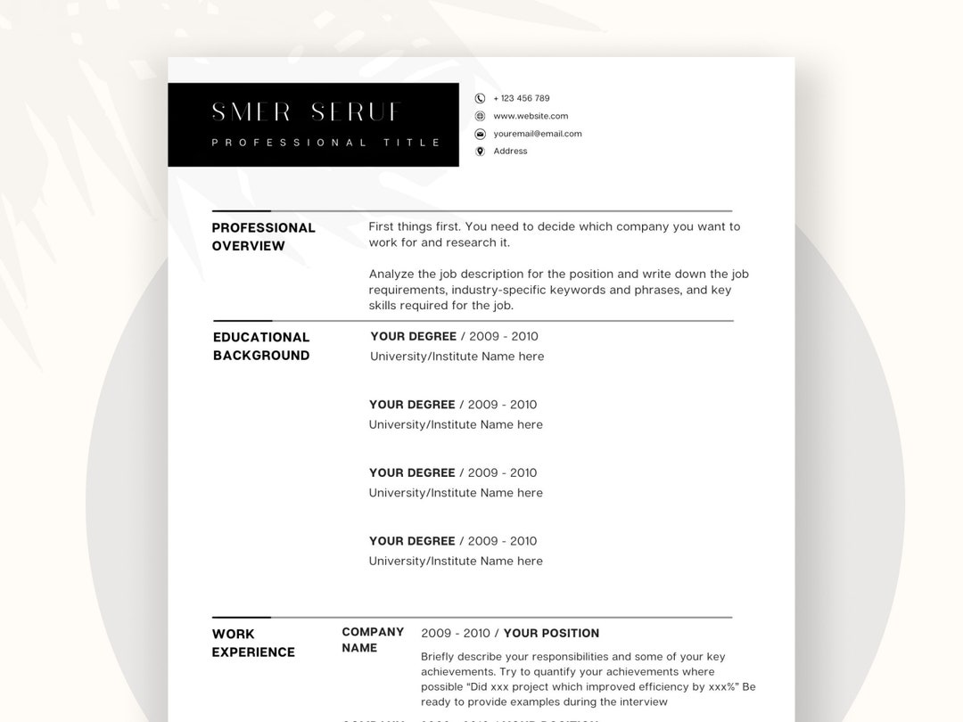 Resume Template Bundle 2023, Minimalist Resume CV Package, Customizable ...