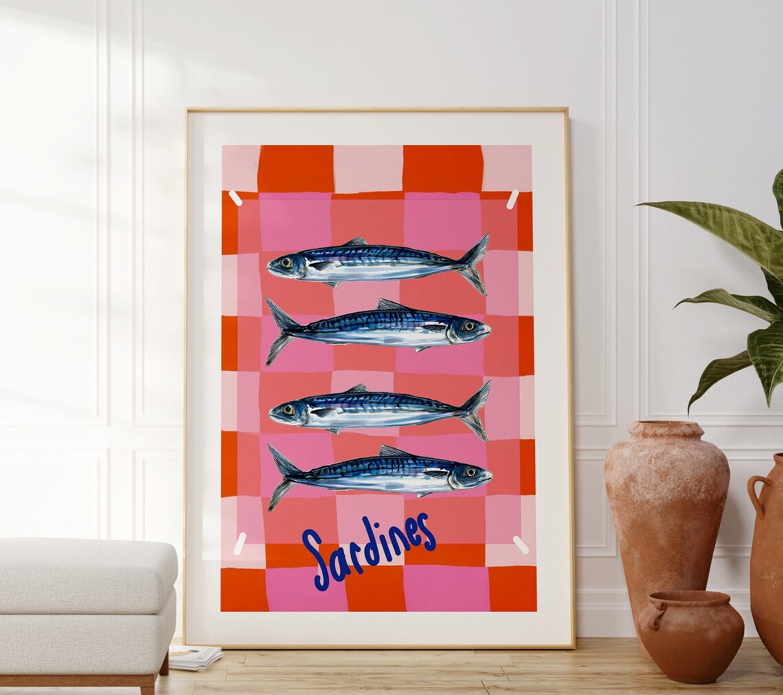Sardines Art Print: Retro Kitchen & Dining Room Decor - Etsy