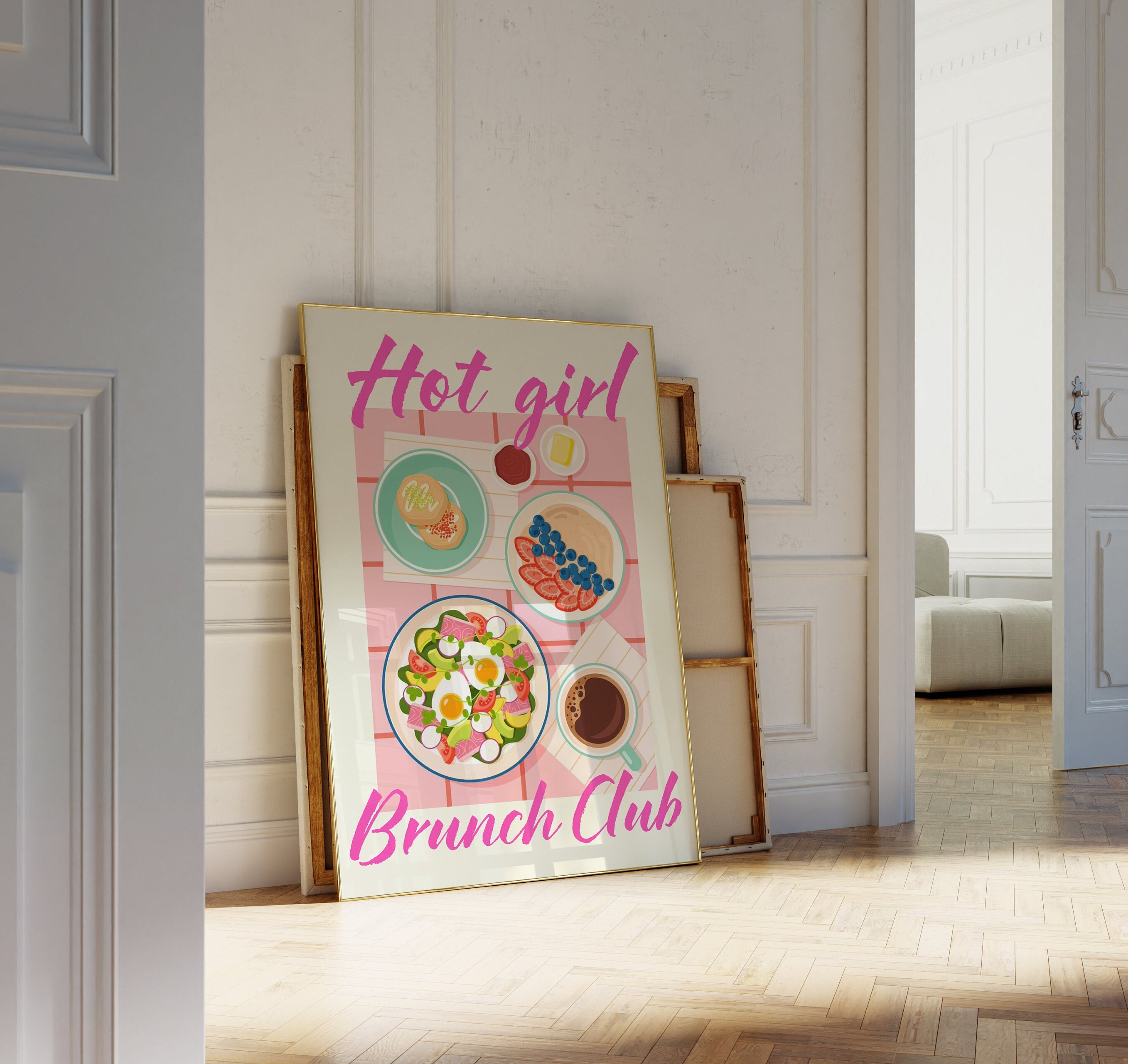 Hot Girl Brunch Club Poster Digital Download Kitchen Wall Art Printable ...