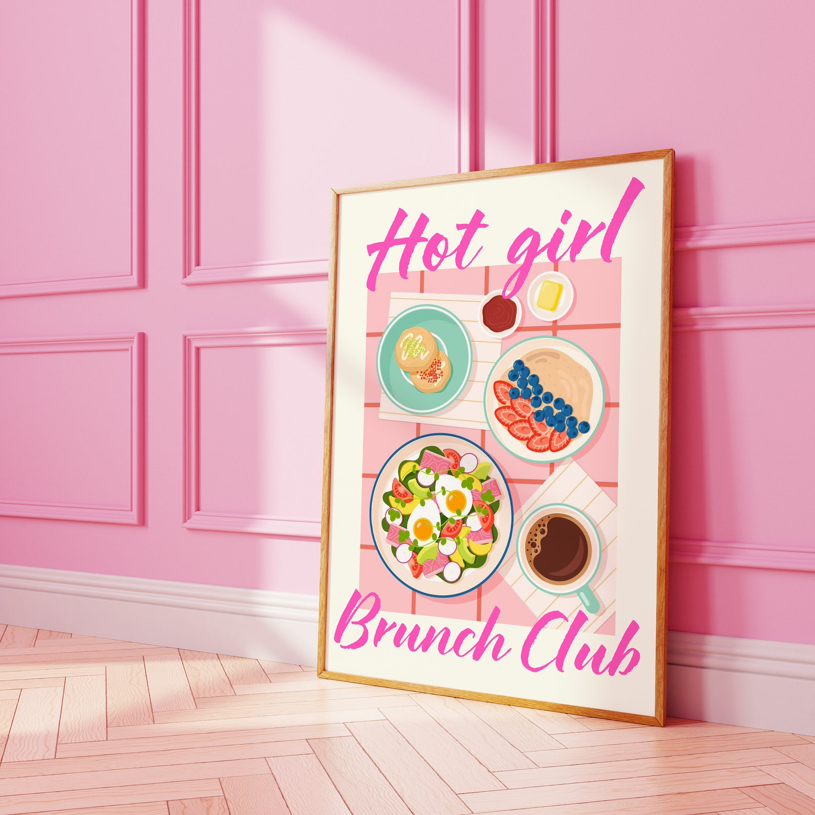 Hot Girl Brunch Club Poster Digital Download Kitchen Wall Art Printable ...