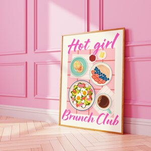 Hot Girl Brunch Club Poster Digital Download Kitchen Wall Art Printable ...