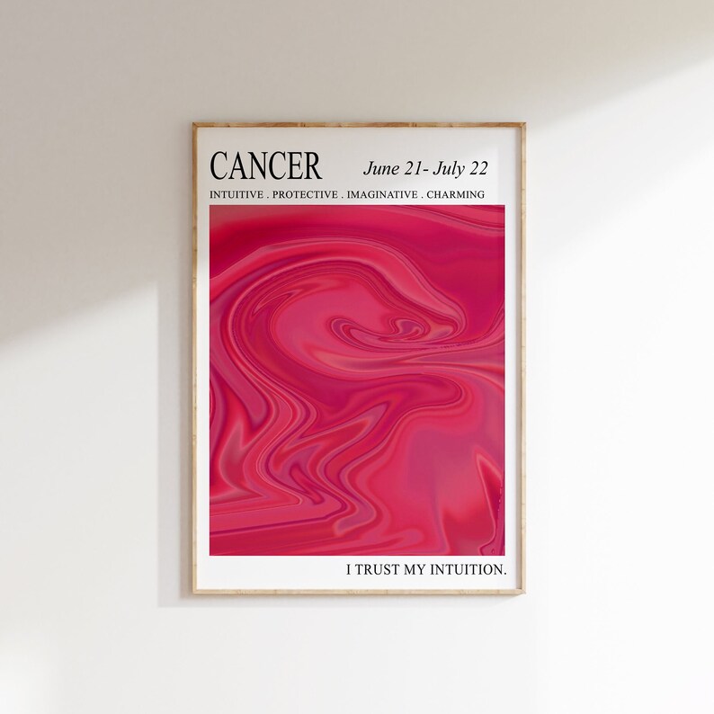 Cancer Aura Poster, Cancer Print, Astrology Print, Spiritual Wall ...