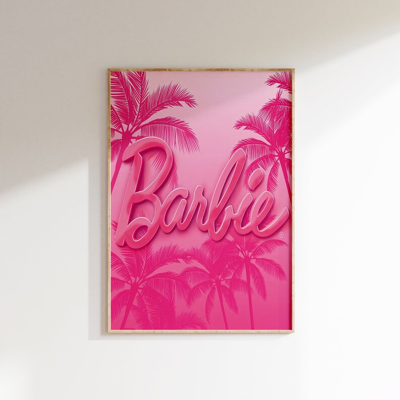 Barbie Pink Wall Art Barbie Poster Pink Poster Wall Print Digital