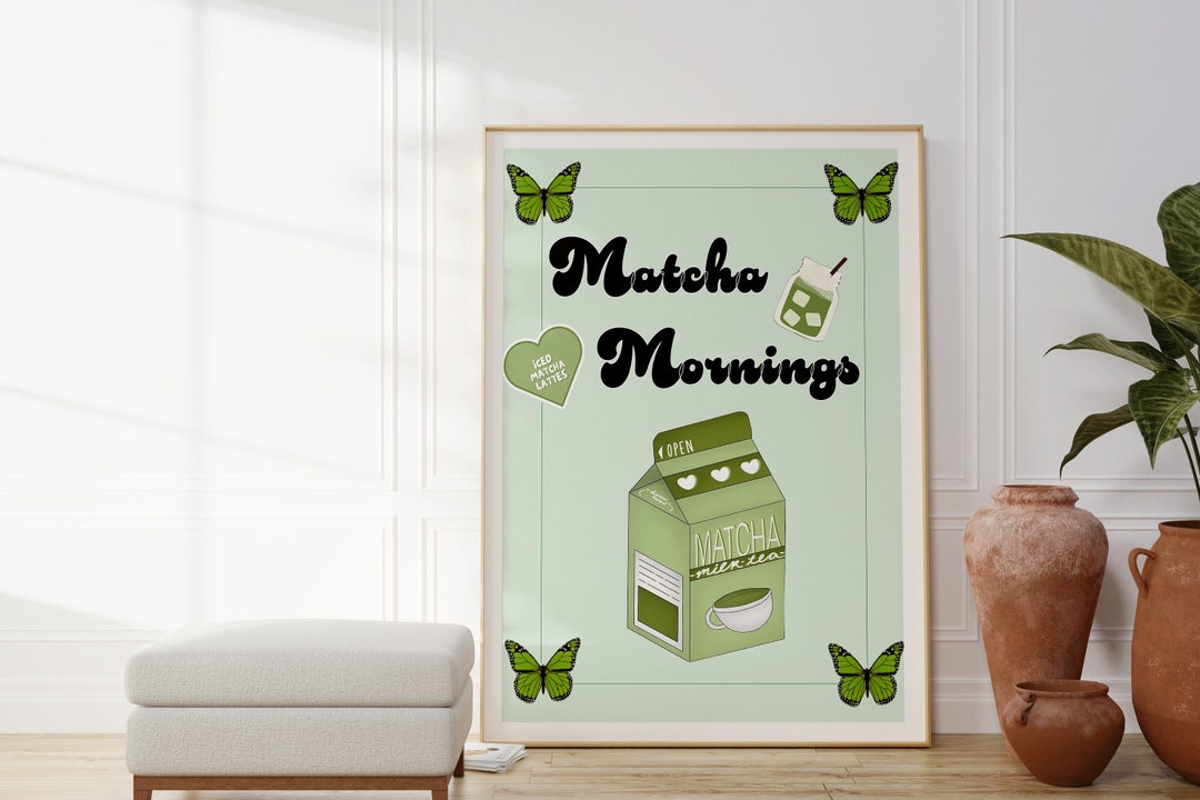 Matcha Poster Matcha Art Printable Retro Wall Art Matcha - Etsy
