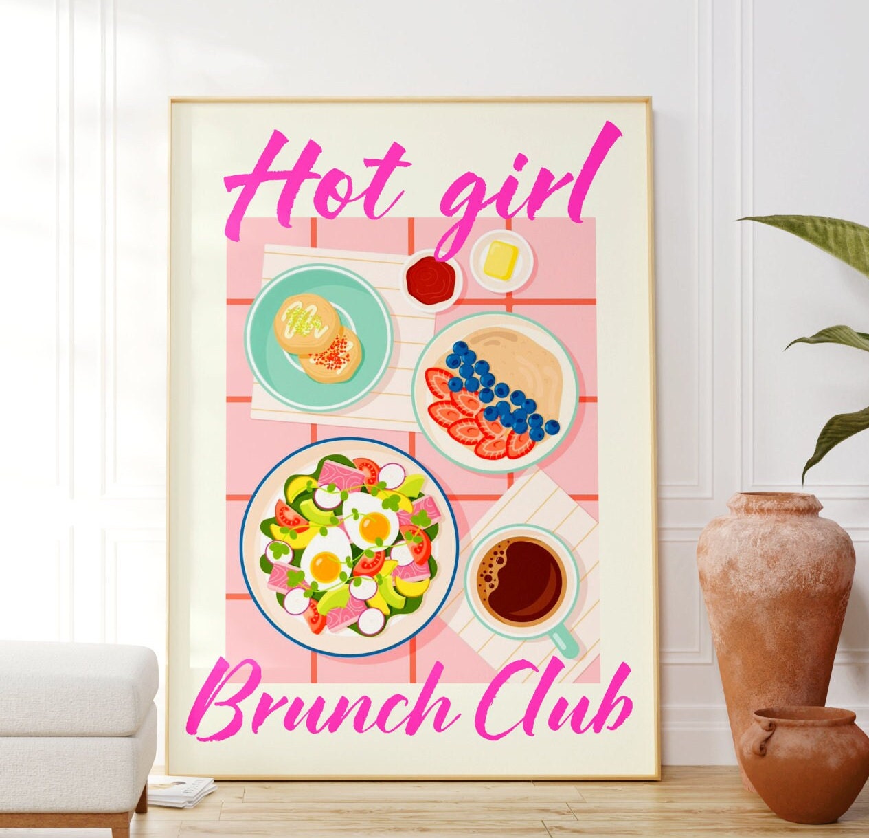 Hot Girl Brunch Club Poster Digital Download Kitchen Wall Art Printable ...