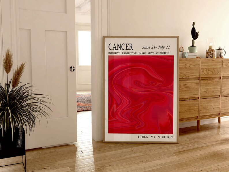 Cancer Aura Poster, Cancer Print, Astrology Print, Spiritual Wall ...