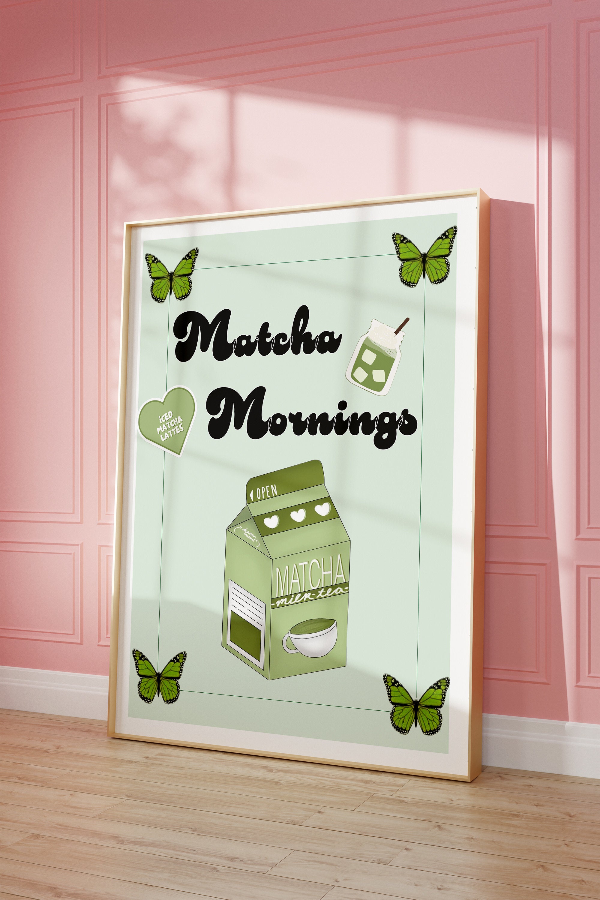 Matcha Poster, Matcha Art Printable, Retro Wall Art, Matcha Wall Art ...