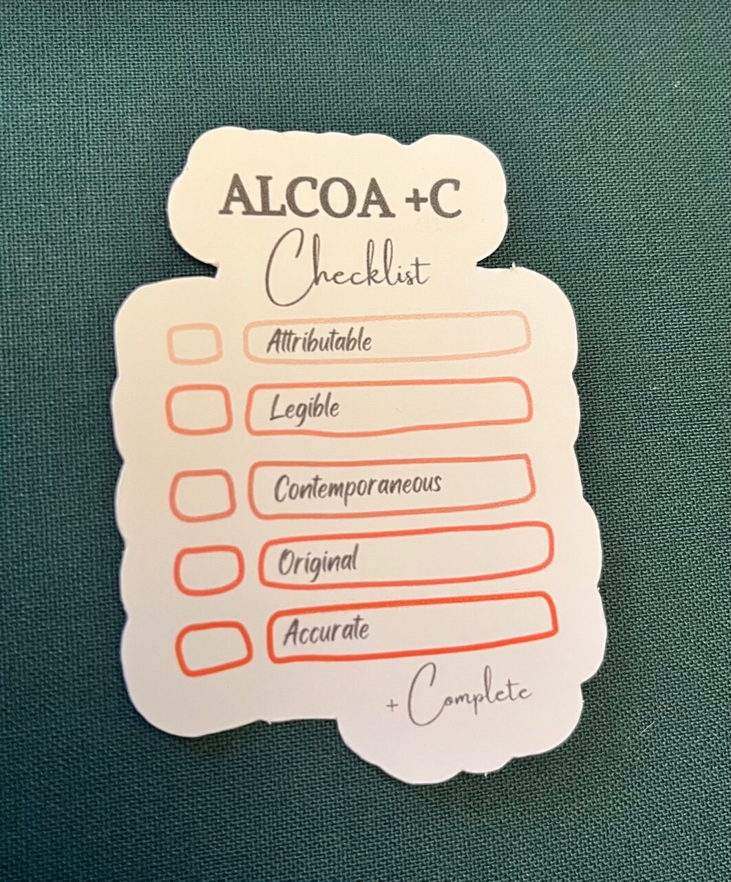 ALCOA Checklist - Etsy
