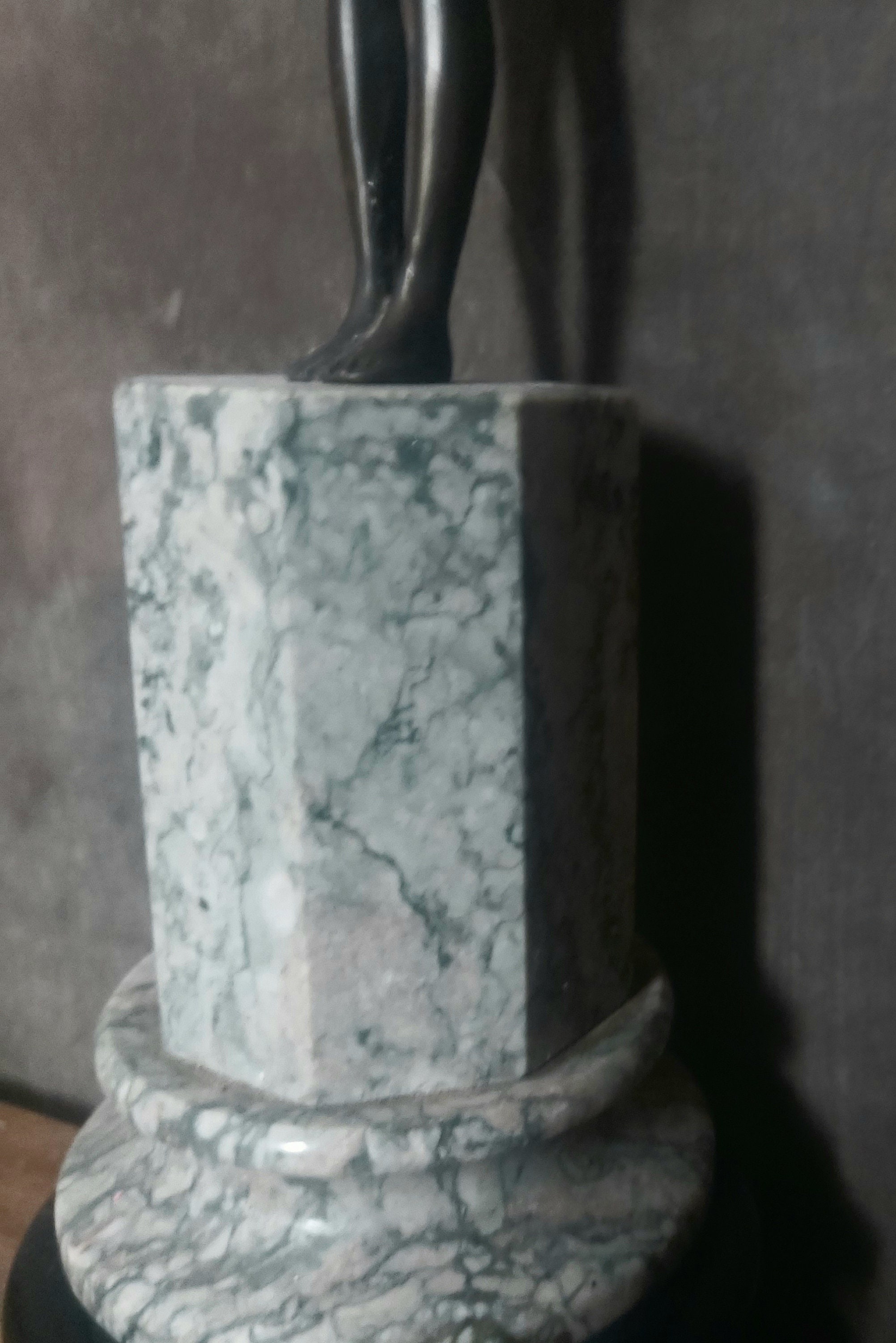Vintage Pewter Statue of a 1920s Girl on Marble Base - Etsy