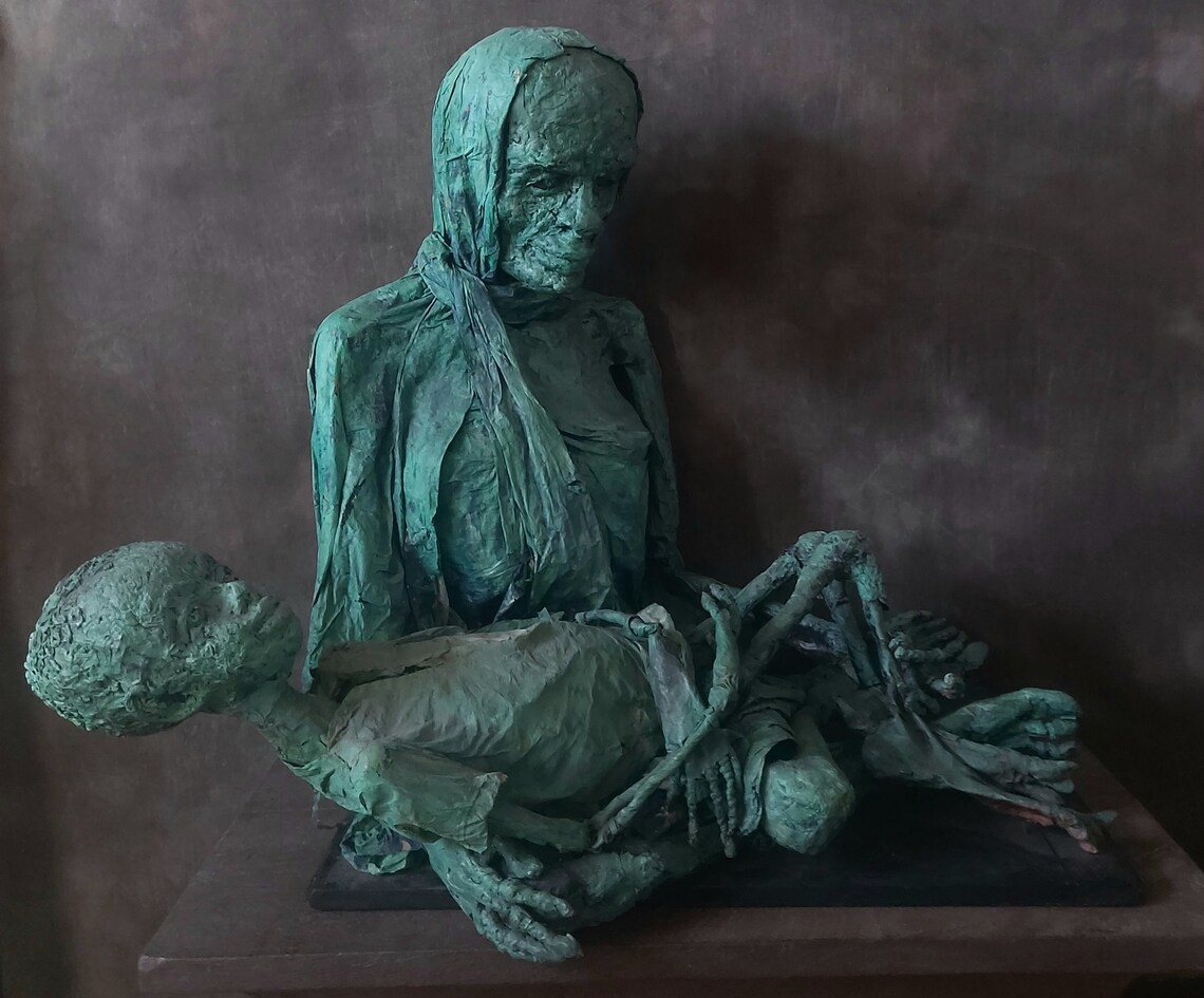 Vintage Life Size Signed Mounted Paper Mache, Horror Prop, Halloween ...