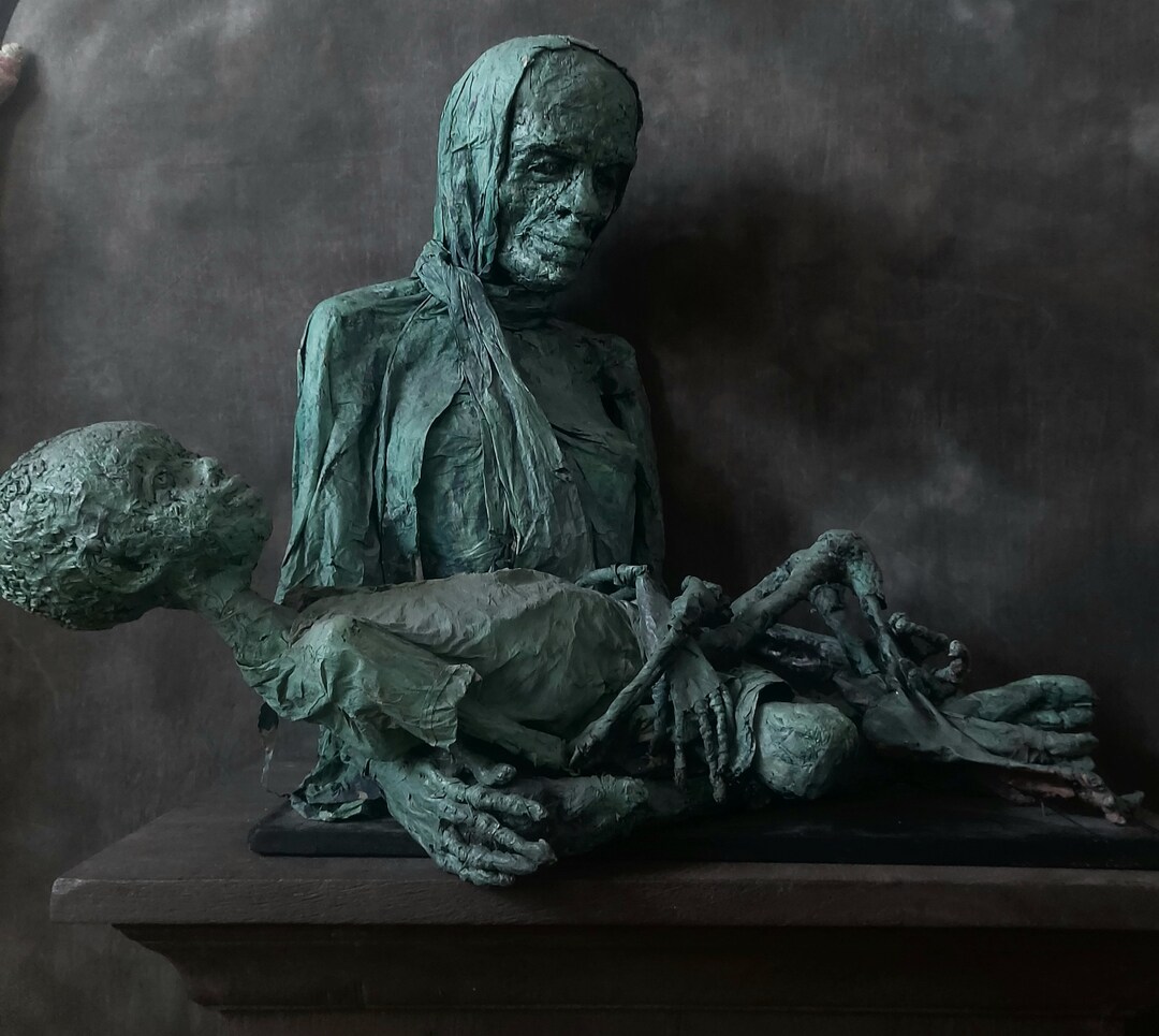 Vintage Life Size Signed Mounted Paper Mache, Horror Prop, Halloween ...