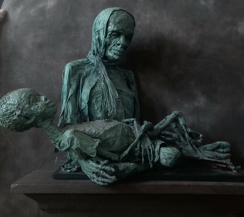 Vintage Life Size Signed Mounted Paper Mache, Horror Prop, Halloween ...