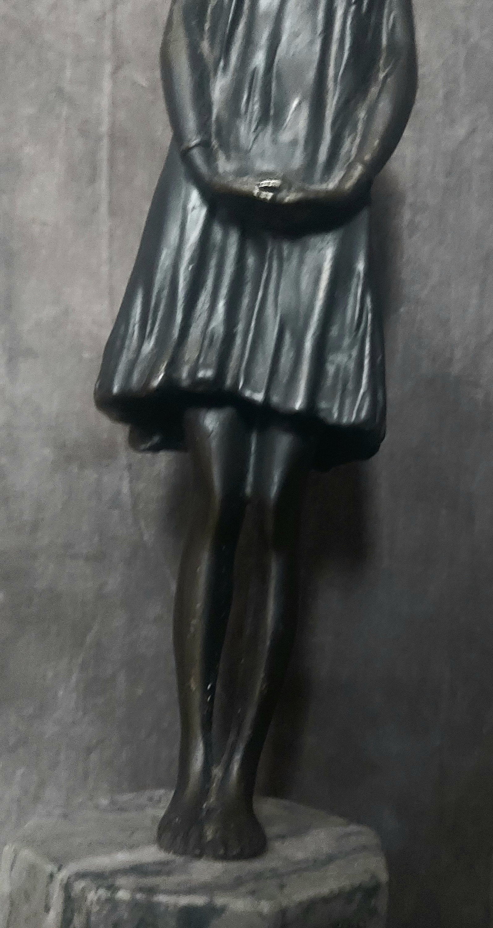 Vintage Pewter Statue of a 1920s Girl on Marble Base - Etsy