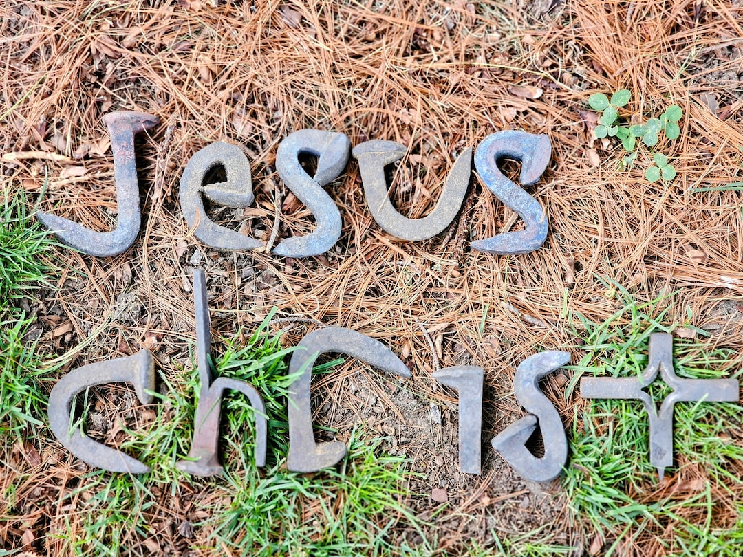 JESUS CHRIST Railroad Spike Letters - Etsy