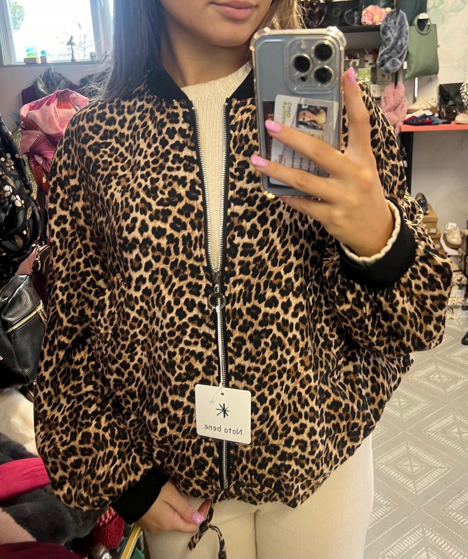 Leopard Pattern Crepe Bomber Jacket - Etsy