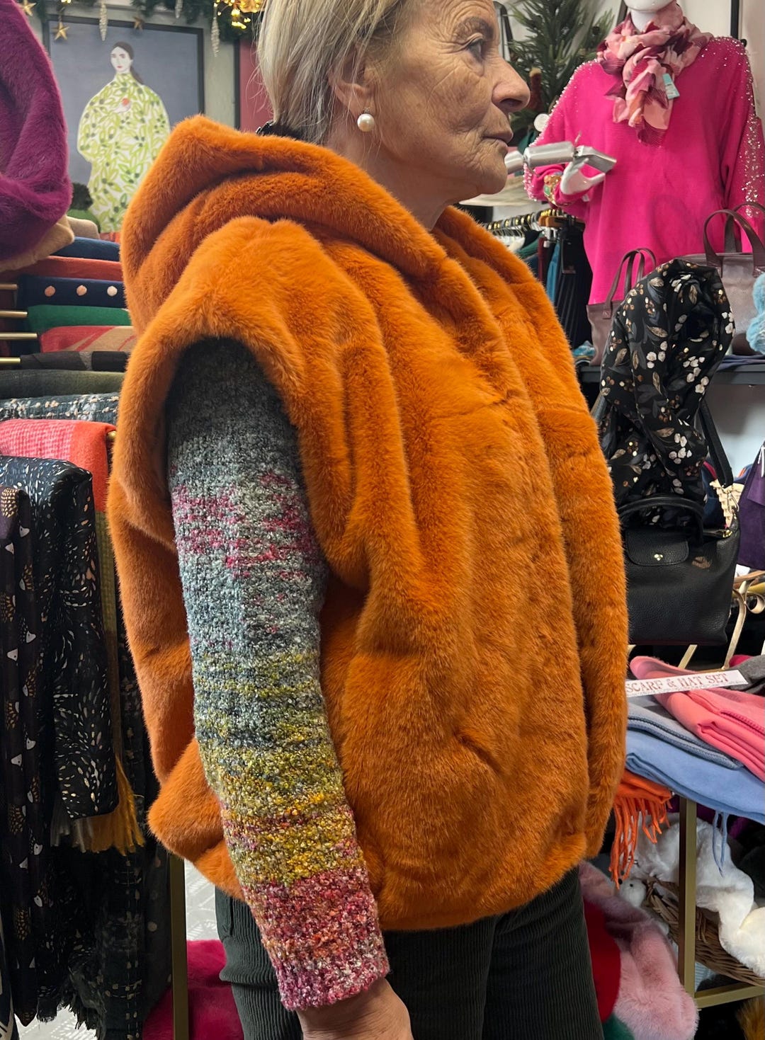 Burnt Orange Faux Fur Gillet. Ladies Clothing, Outerwear. One Size Fits ...