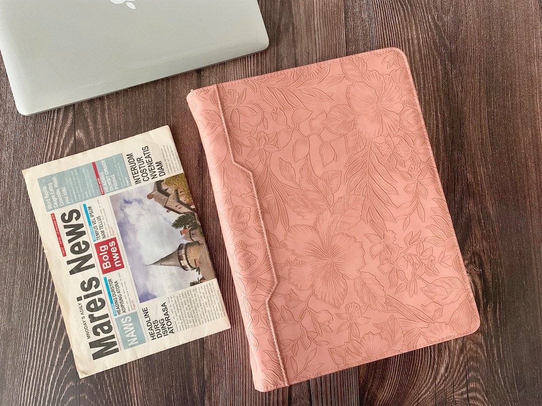 Vegan Leather Portfolio for Women, Zippered Padfolio Leather Business ...