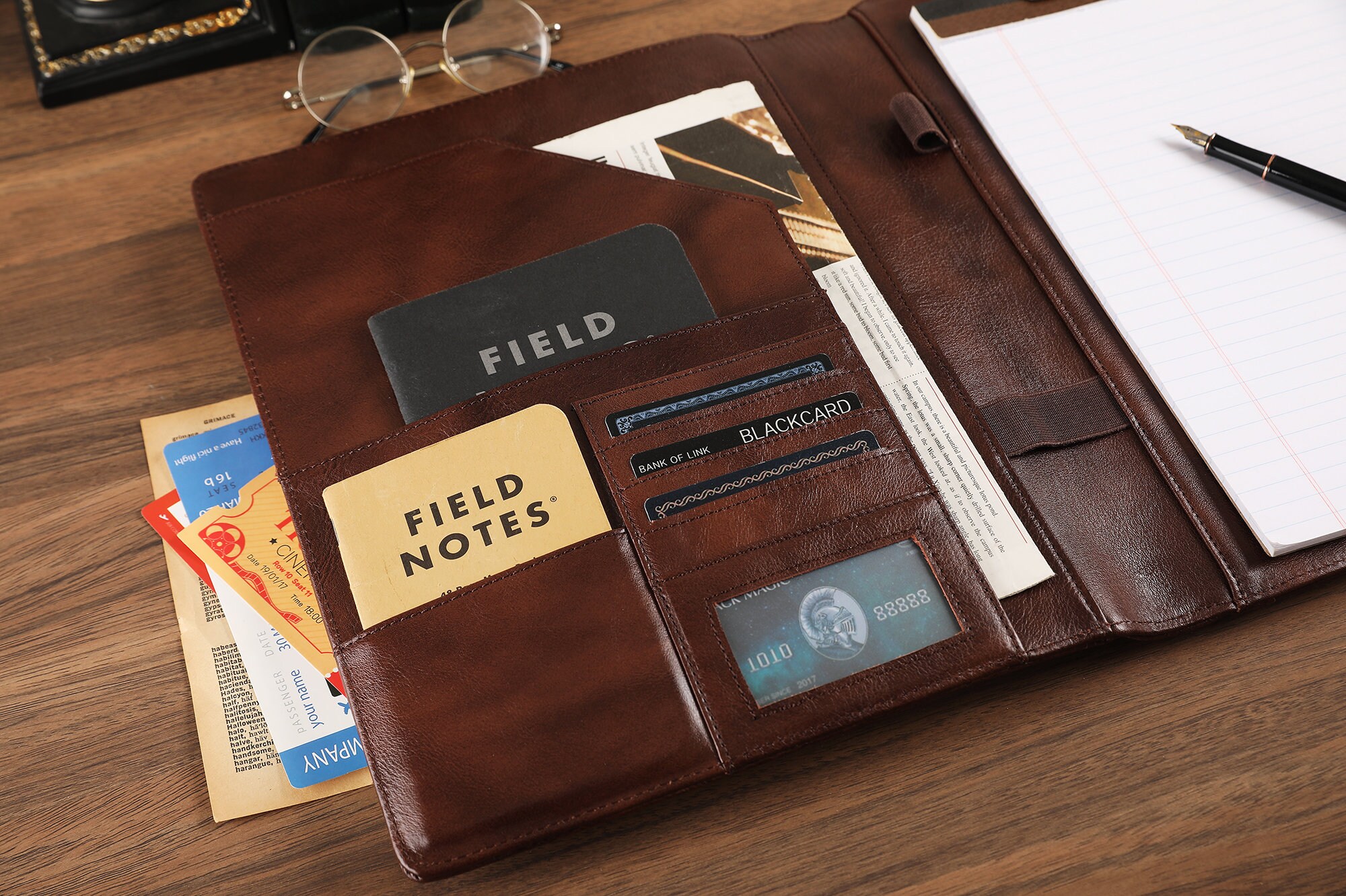 Leather Portfolio Personalized, Legal Pad Document Holder With ...