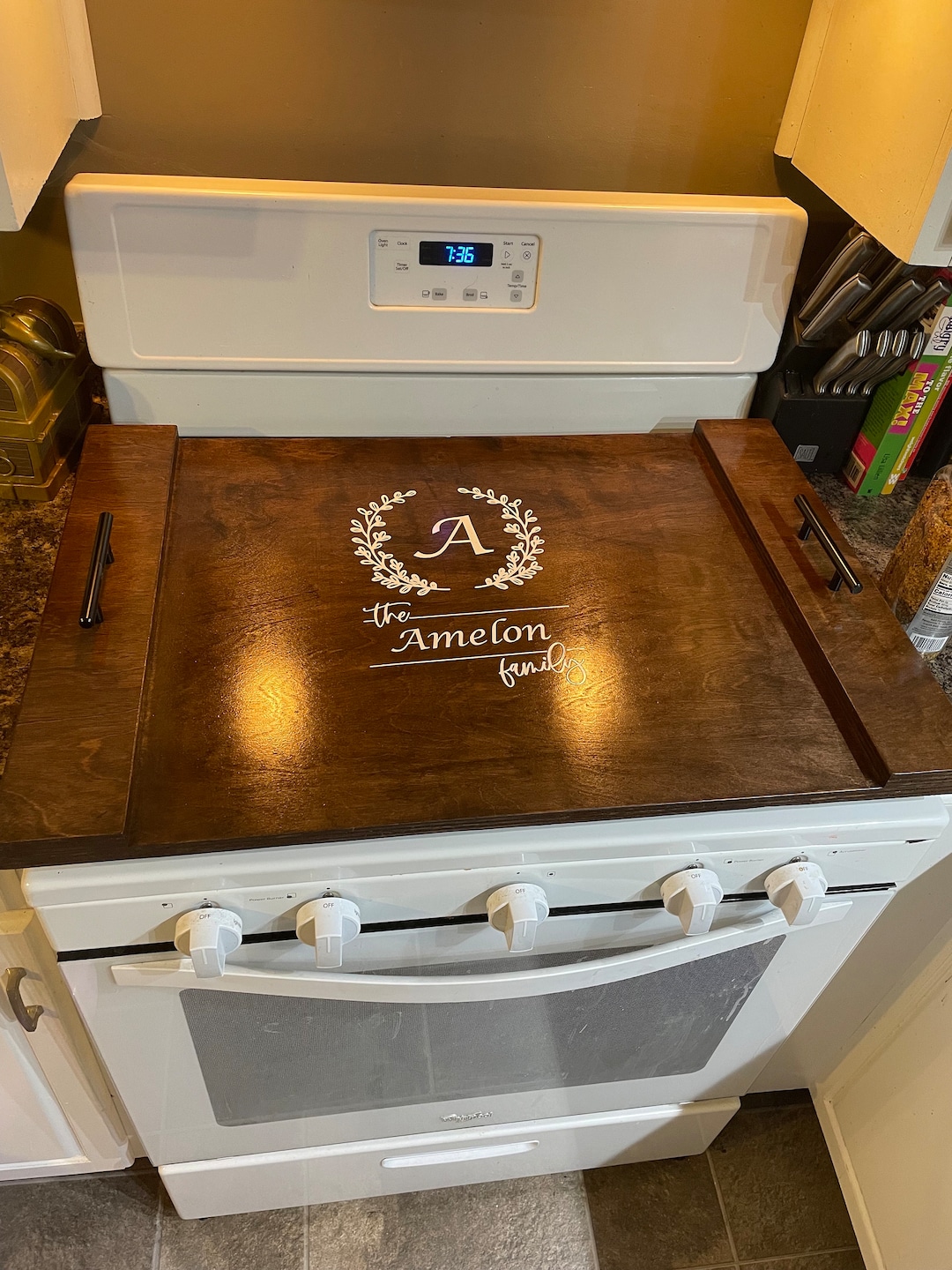 Stove Top Cover/wood Cooktop Cover - Etsy