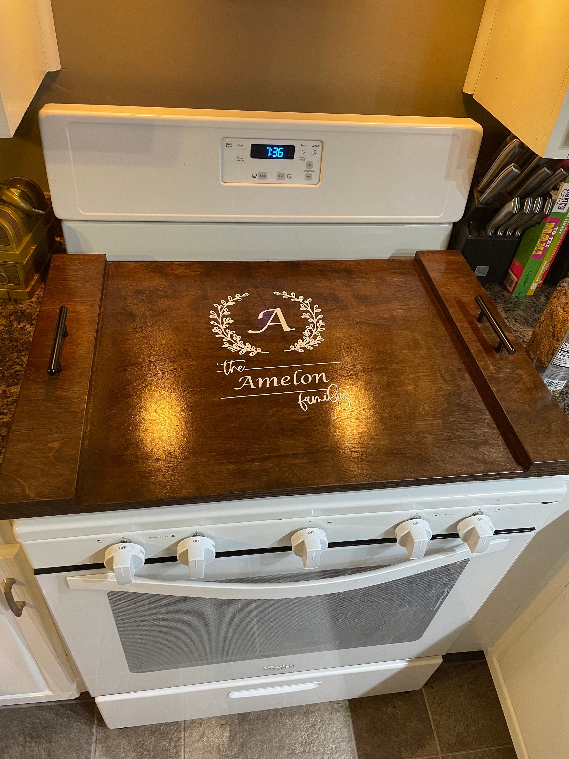 Stove Top Cover/wood Cooktop Cover - Etsy