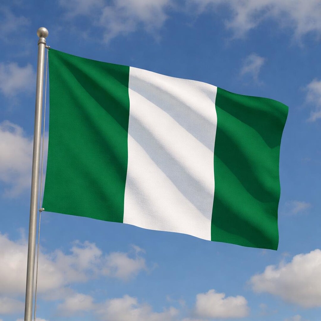 Nigerian Flag Made of Polyester - 90 X 150 Cm or 60 X 90 Cm - Flag With ...
